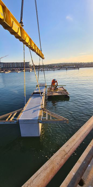 Floating Pontoons Stage 1 Installed | The Waterfront, Shell Cove